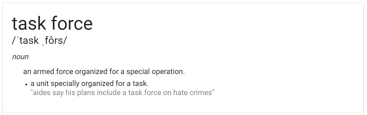 There's a Taskforce for That...