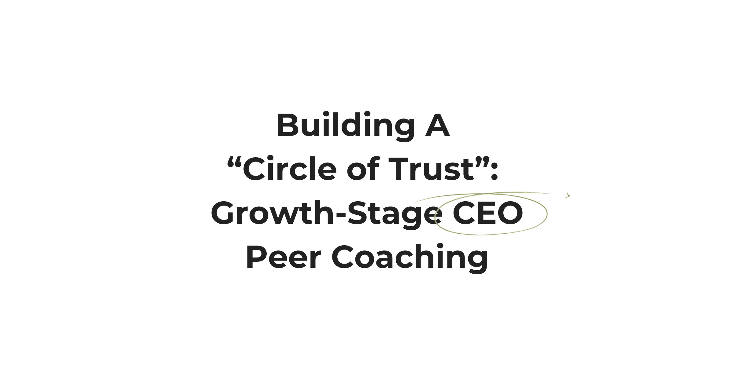 Building A “Circle of Trust”: Growth-Stage CEO Peer Coaching
